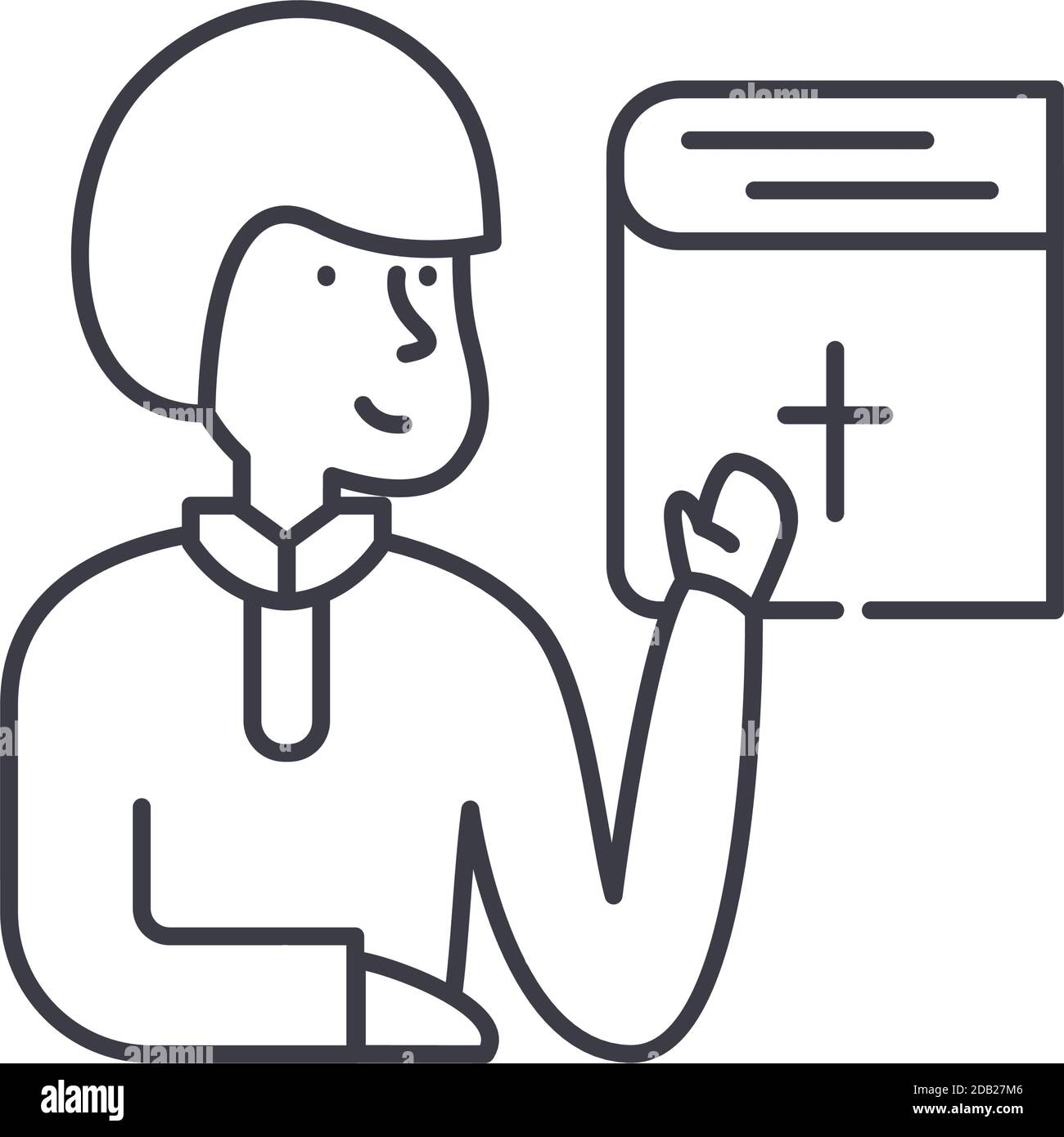 Church priest concept icon, linear isolated illustration, thin line ...