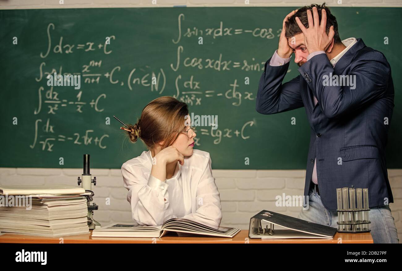 Teacher and principal talking hi-res stock photography and images - Alamy