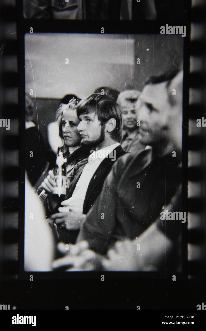 Fine 1970s vintage black and white photography of a seated audience ...