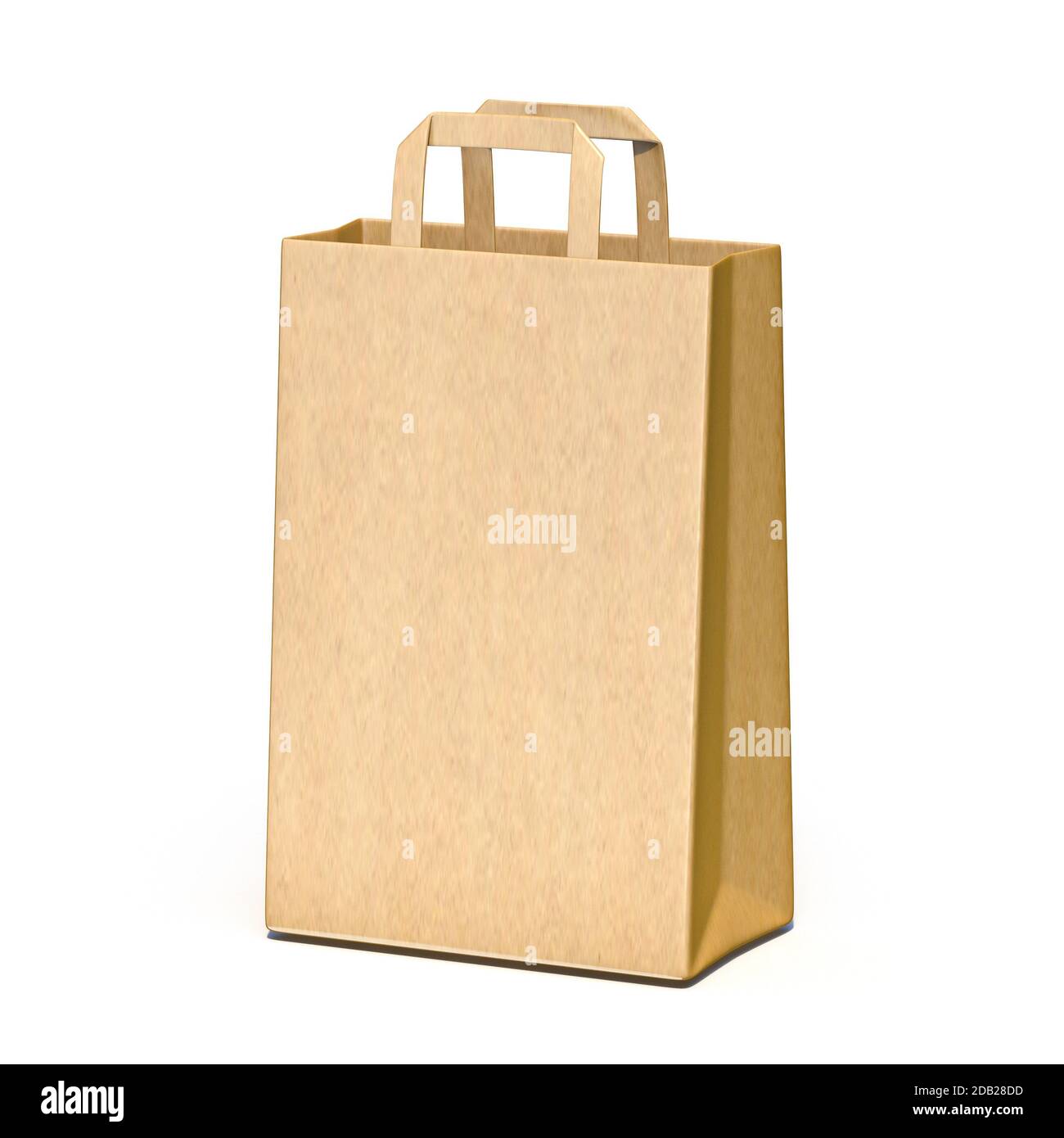 Brown paper carry bag 3D rendering illustration isolated on white ...