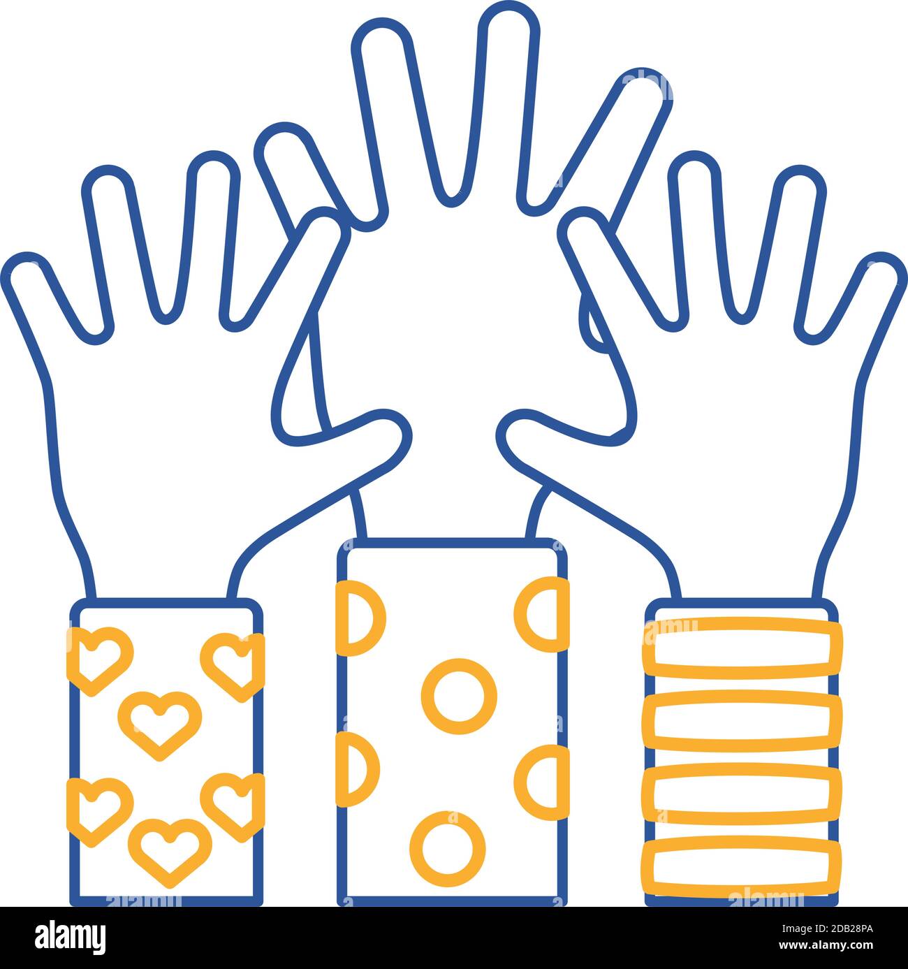 down syndrome hands up line style icon vector illustration design Stock ...