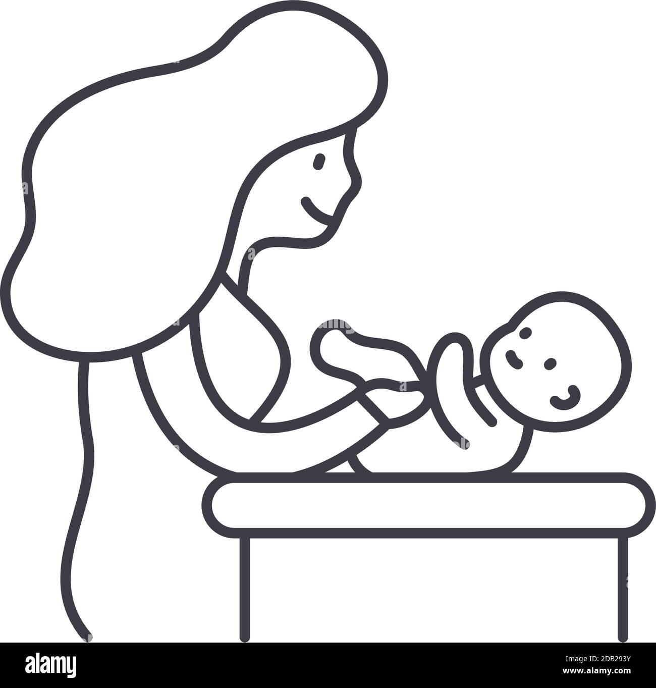 Change a diaper icon, linear isolated illustration, thin line vector ...