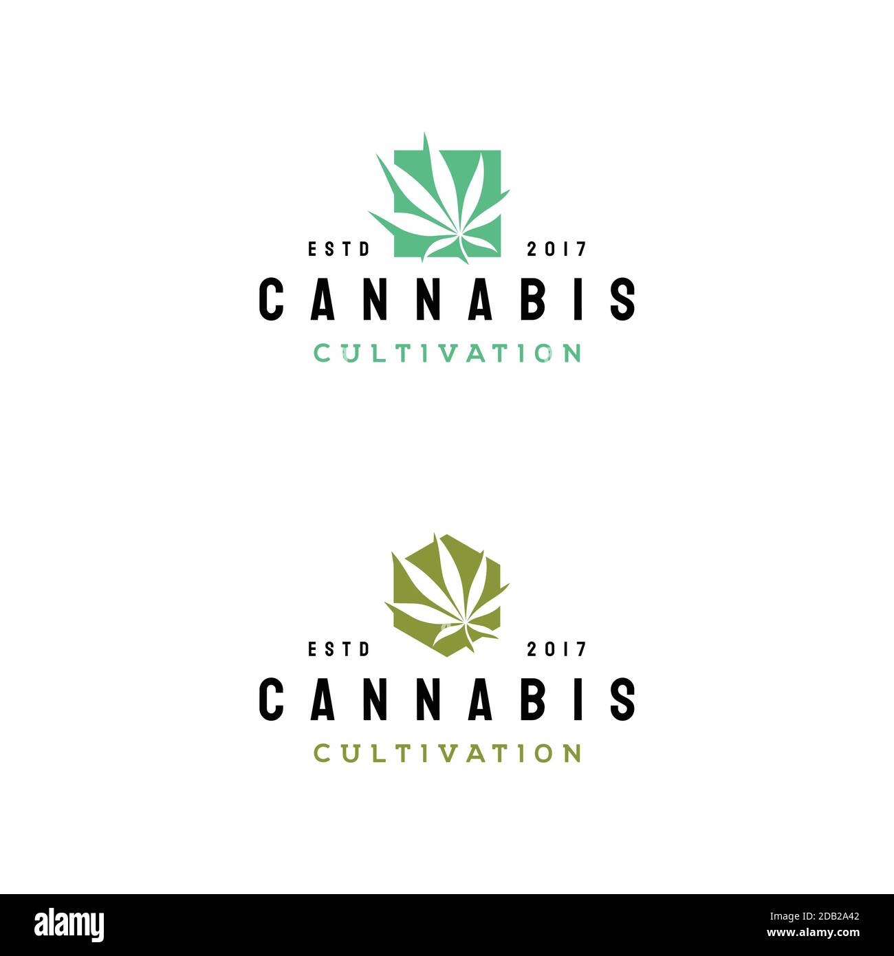 Logo hemp leaf text Stock Vector Images - Alamy