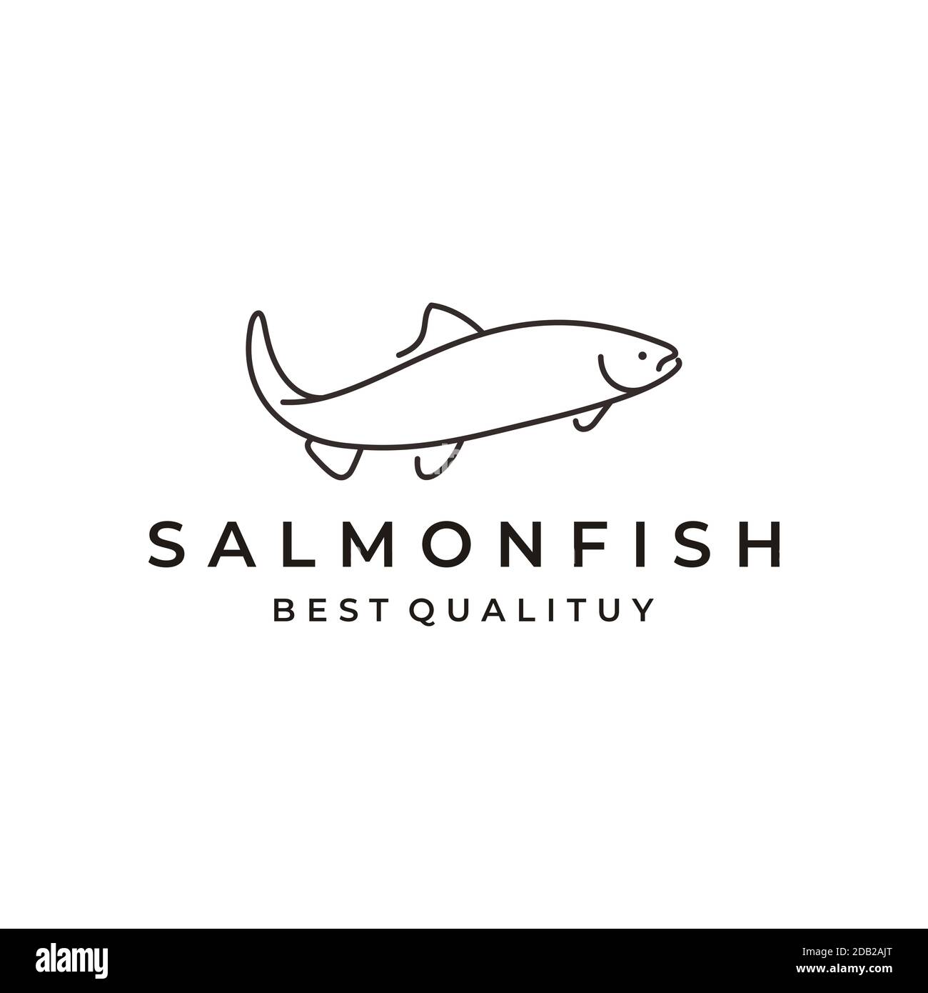 Line Art Salmon Logo design inspiration vector Stock Vector Image & Art ...