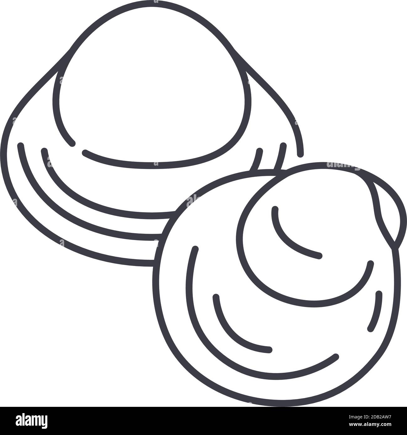 Clam icon, linear isolated illustration, thin line vector, web design ...