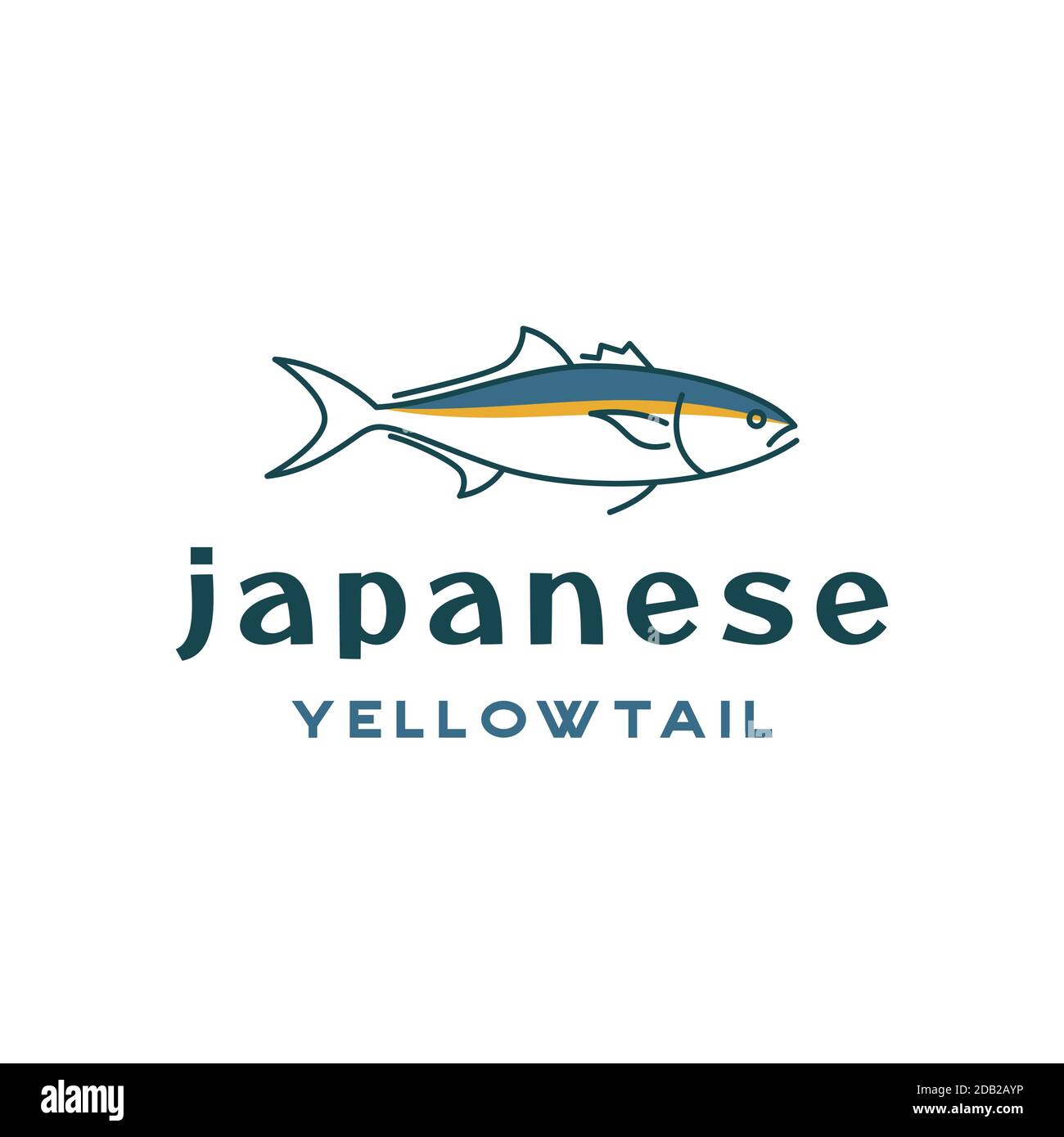 Line art tuna, japanese yellowtail logo design vector Stock Vector Image & Art - Alamy