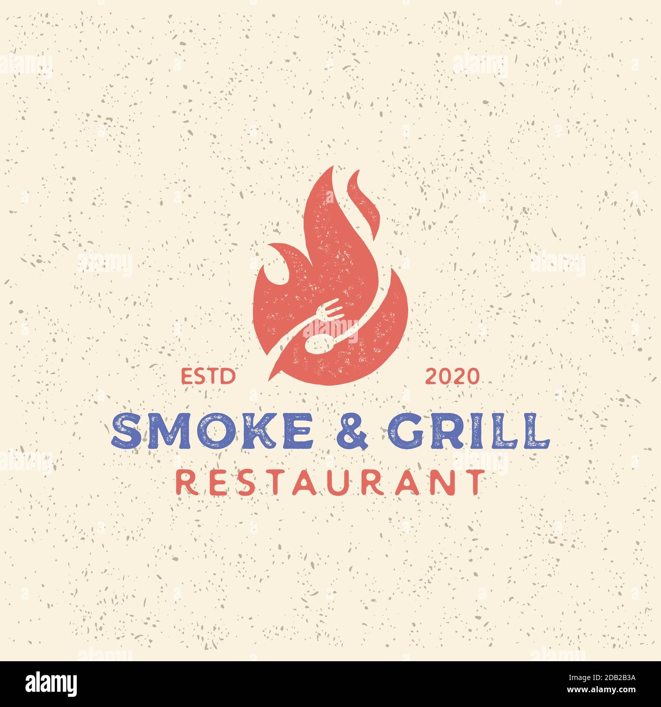 Fire flame with spoon and fork for Food Restaurant logo designs Stock ...