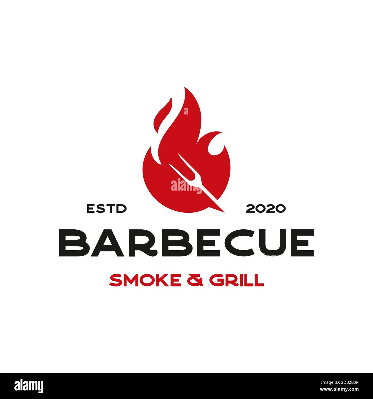 Vintage hipster barbeque fork fire logo design inspiration Stock Vector ...