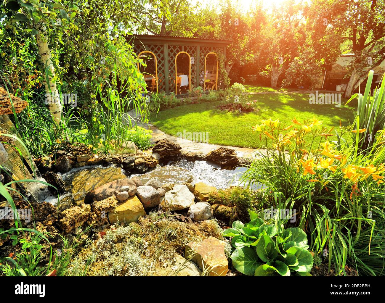 beautiful landscaping with beautiful plants Stock Photo - Alamy