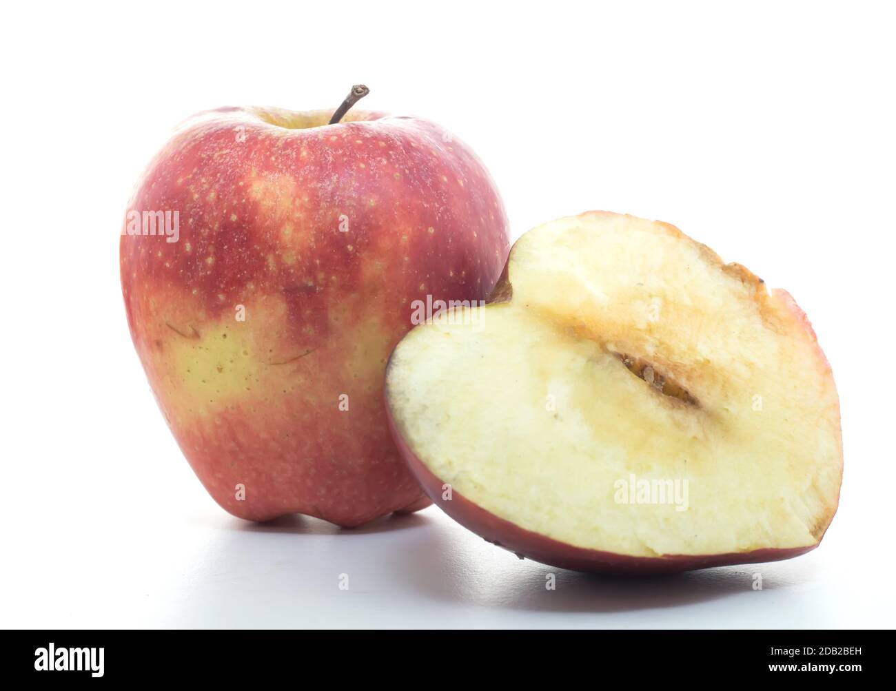 Red apple fruit with slices (cut) isolated on white backgrounds Stock ...