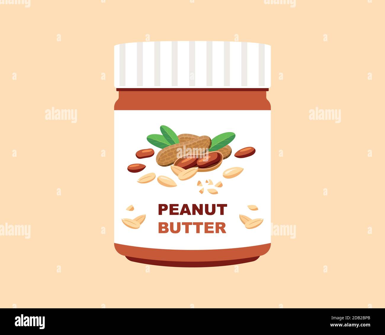 A jar of peanut butter. flat vector illustration Stock Vector Image ...
