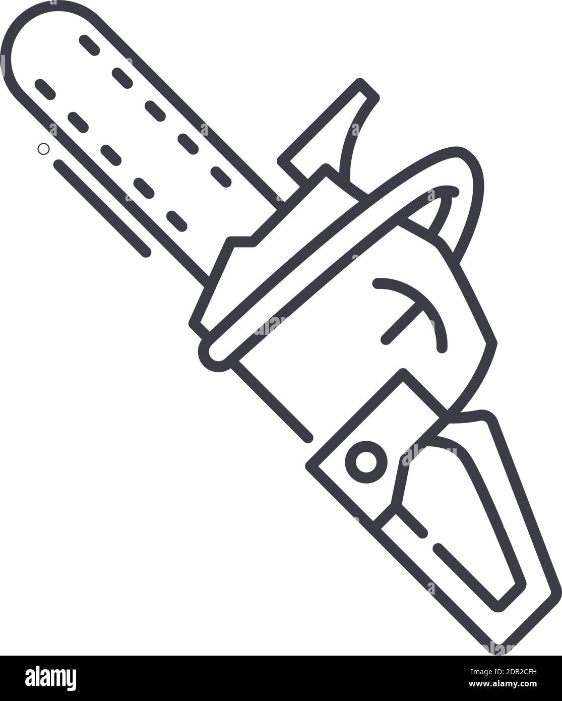Chainsaw concept icon, linear isolated illustration, thin line vector ...