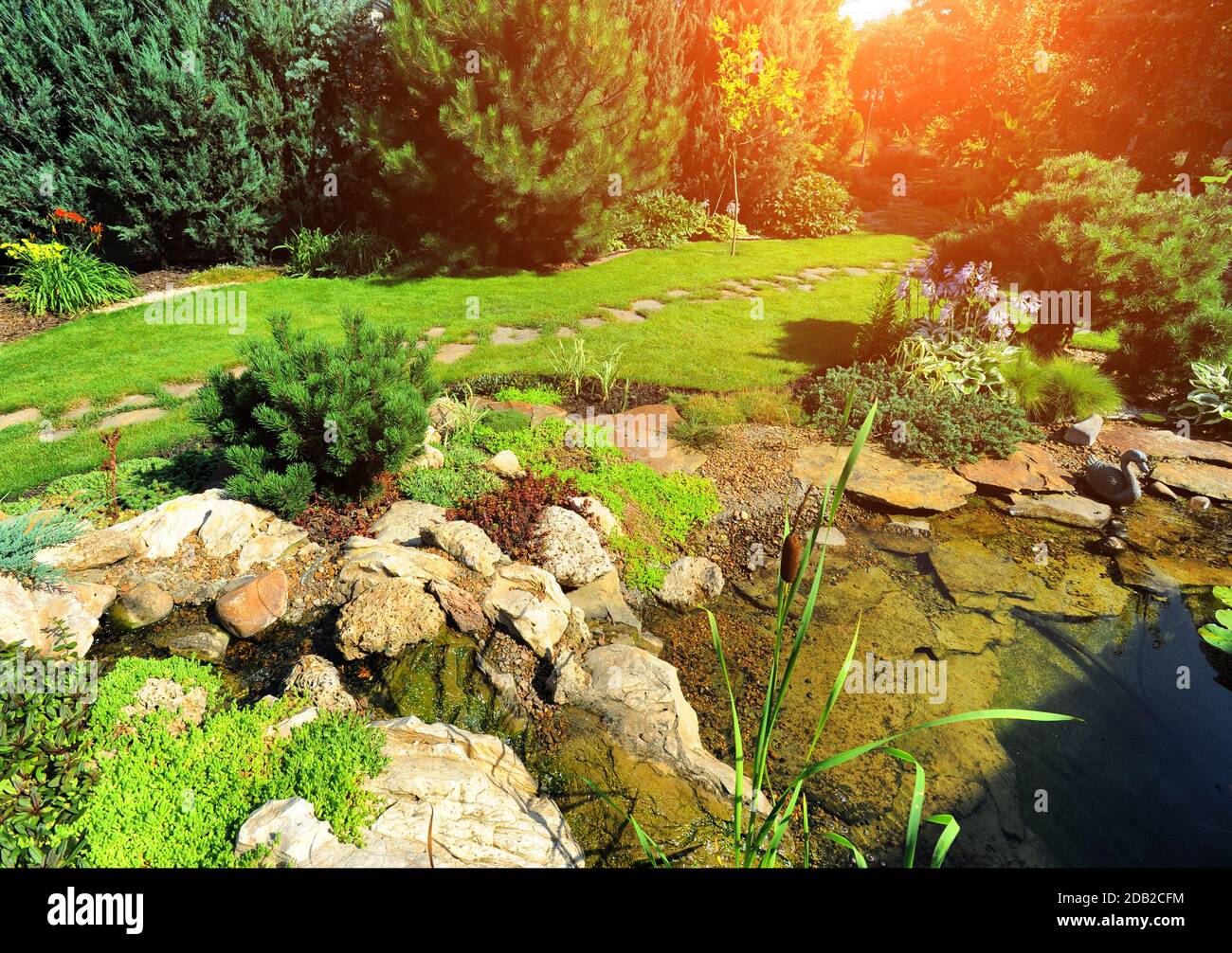 beautiful landscaping with beautiful plants Stock Photo - Alamy
