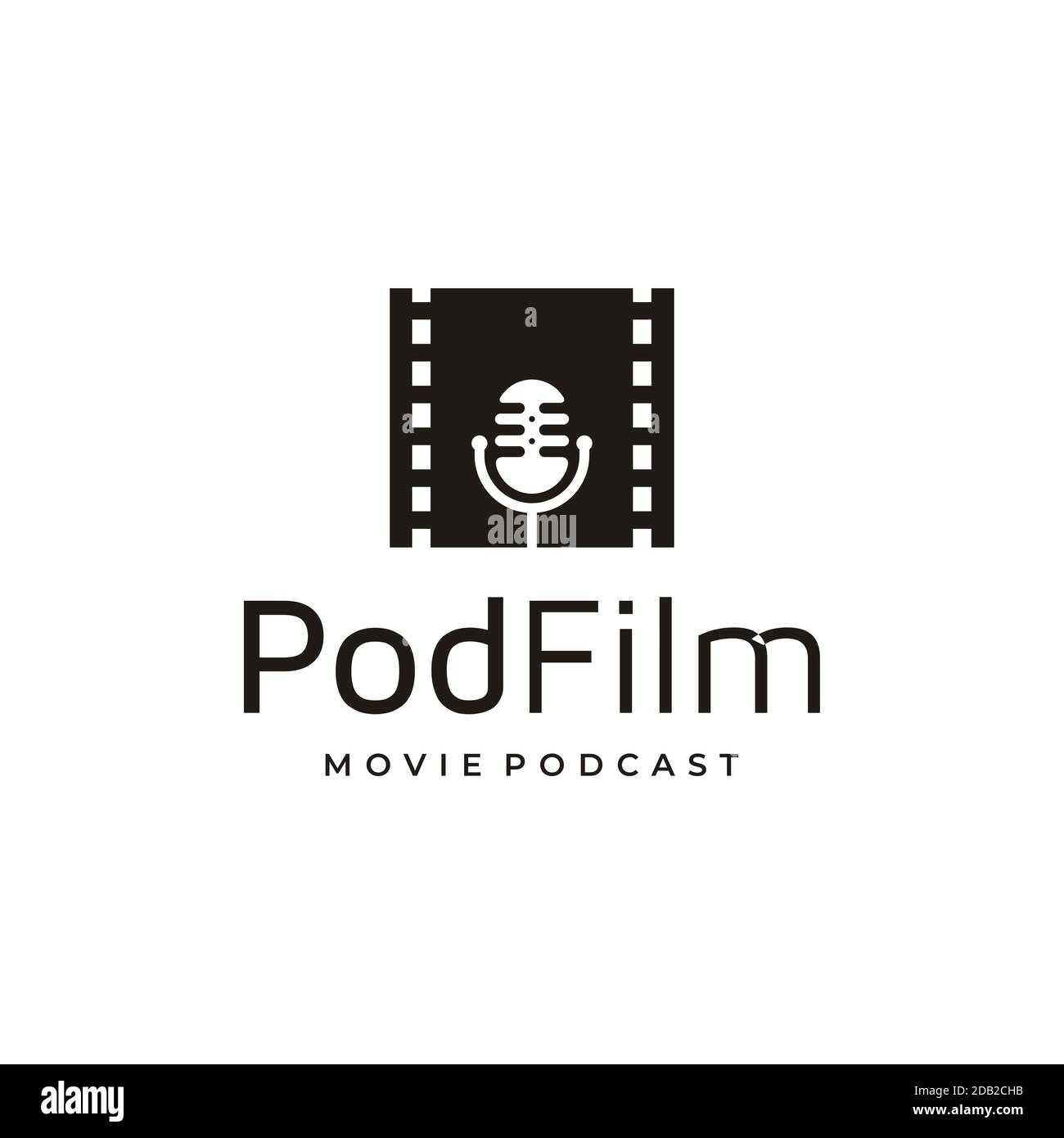 film strip with mic for podcast logo design Stock Vector Image & Art ...