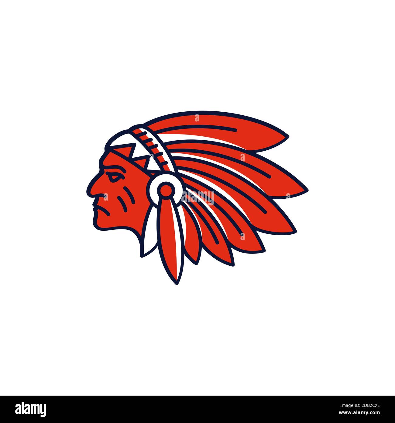 Indian headdress logo hi-res stock photography and images - Alamy
