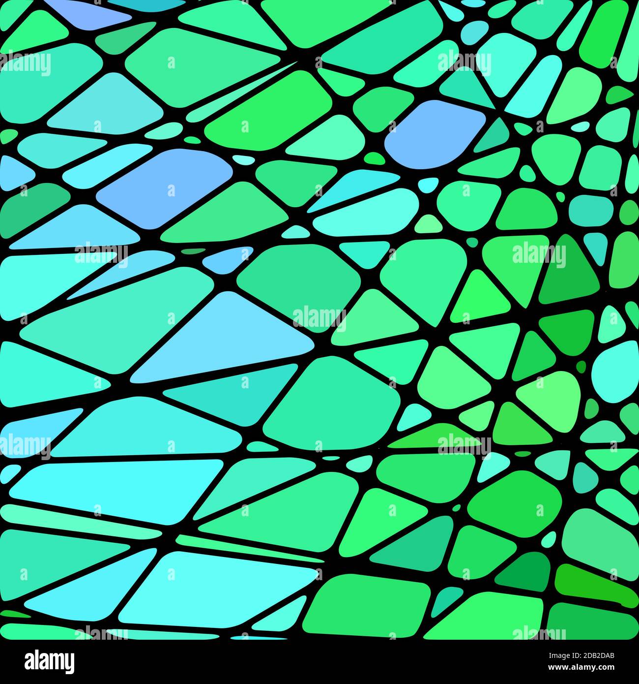 abstract stained-glass mosaic background - green and blue Stock Photo ...