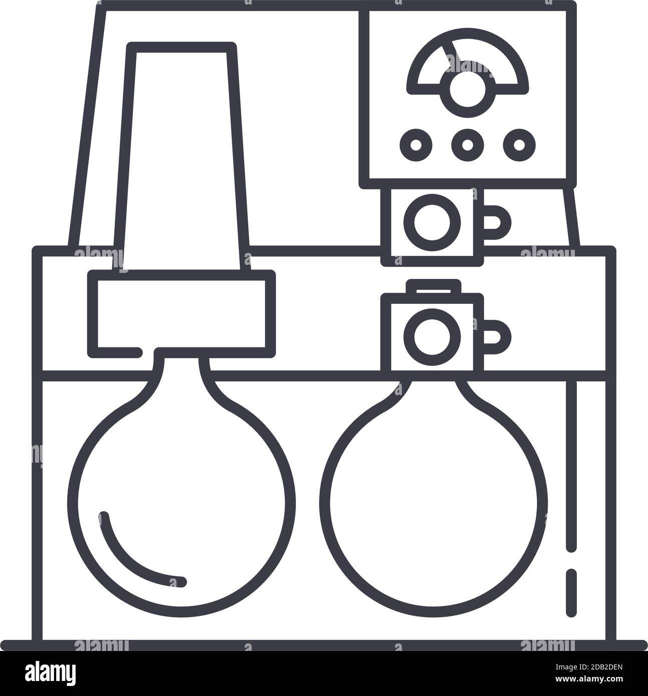 Chemistry factory icon, linear isolated illustration, thin line vector ...