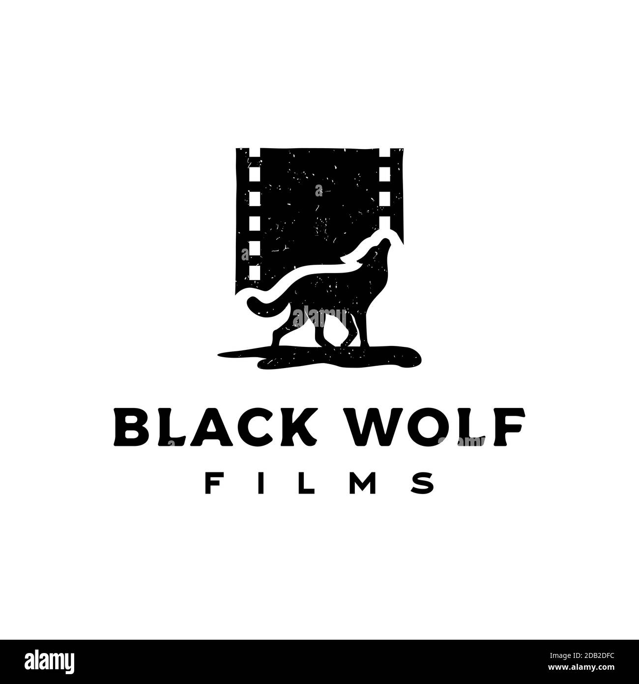 Vintage Rustic Hipster Silhouette Wolf with film strip for Movie ...