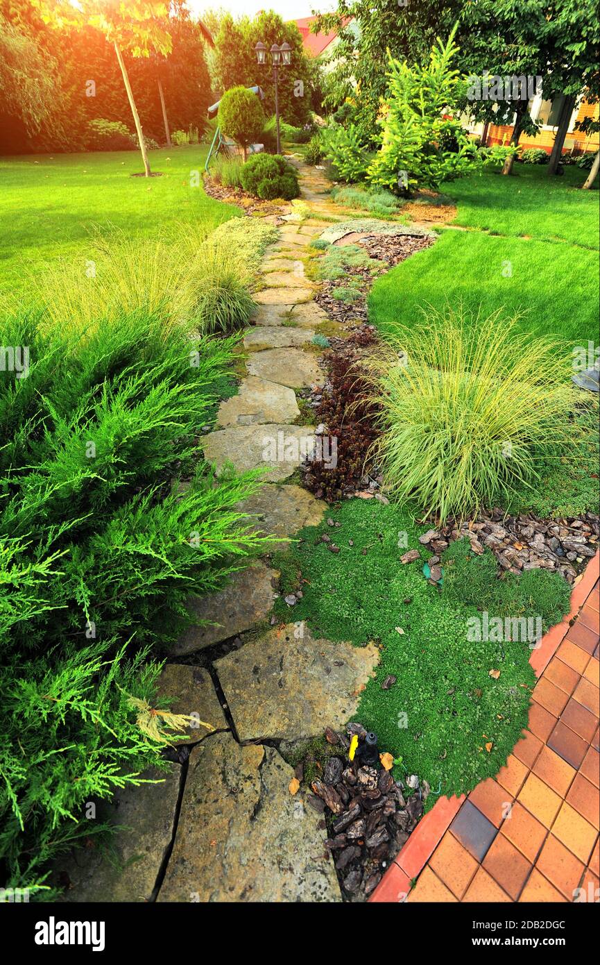 beautiful landscaping with beautiful plants Stock Photo - Alamy