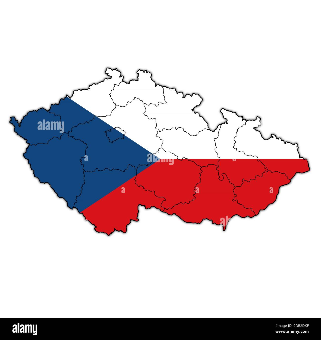 territories of regions on map with administrative divisions and borders ...