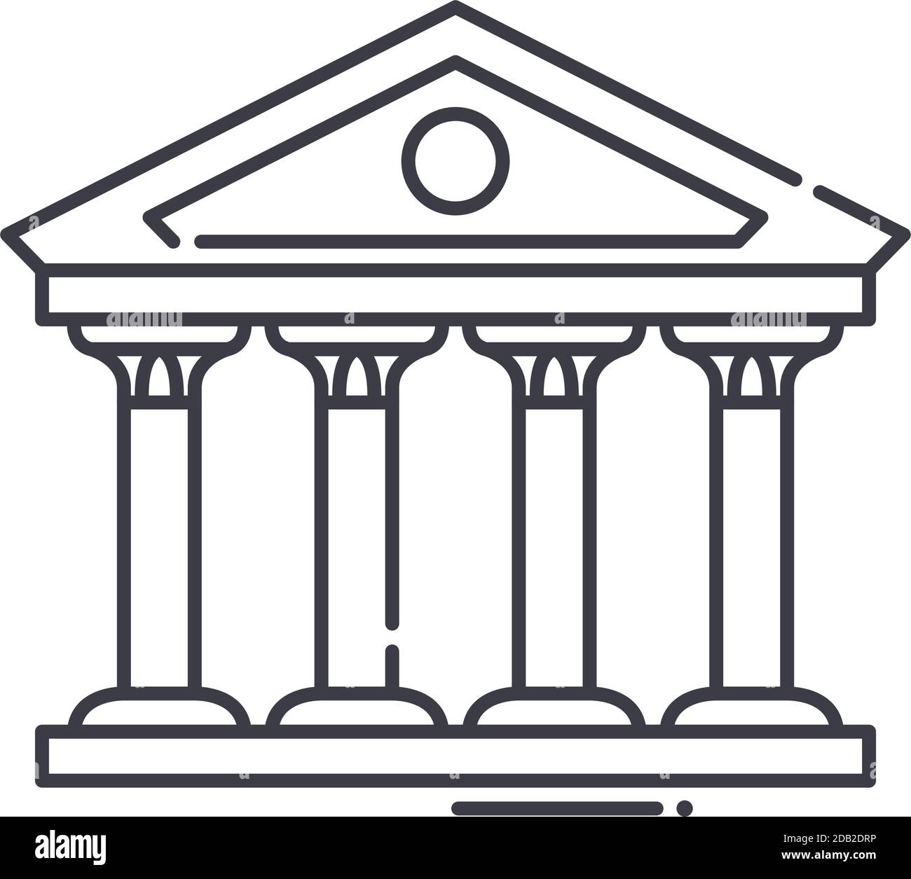 City museum icon, linear isolated illustration, thin line vector, web ...