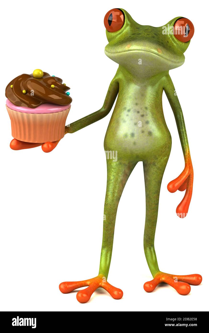 Fun frog - 3D Illustration Stock Photo - Alamy