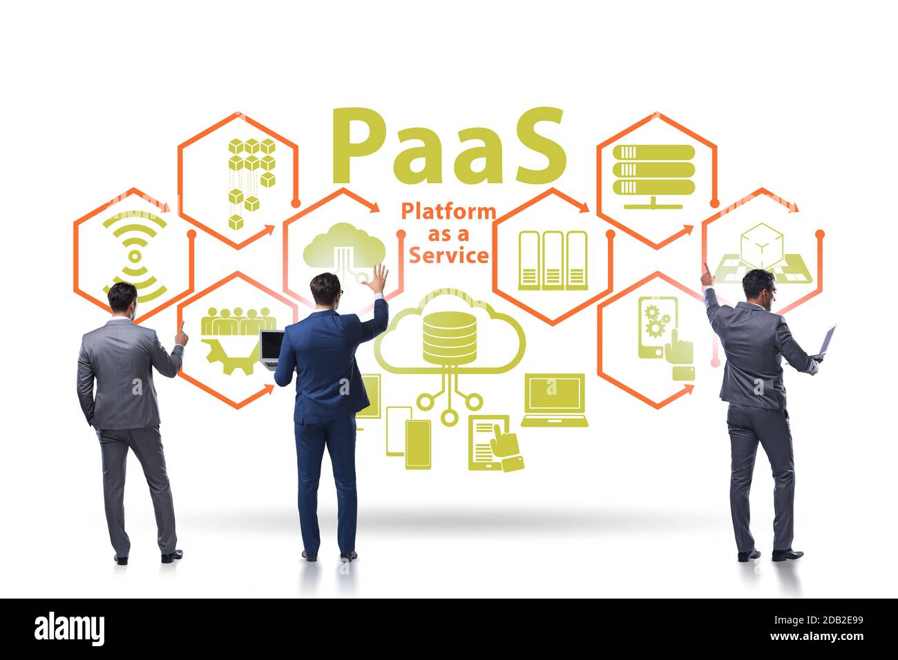 Platform as a service concept with the businessman Stock Photo - Alamy