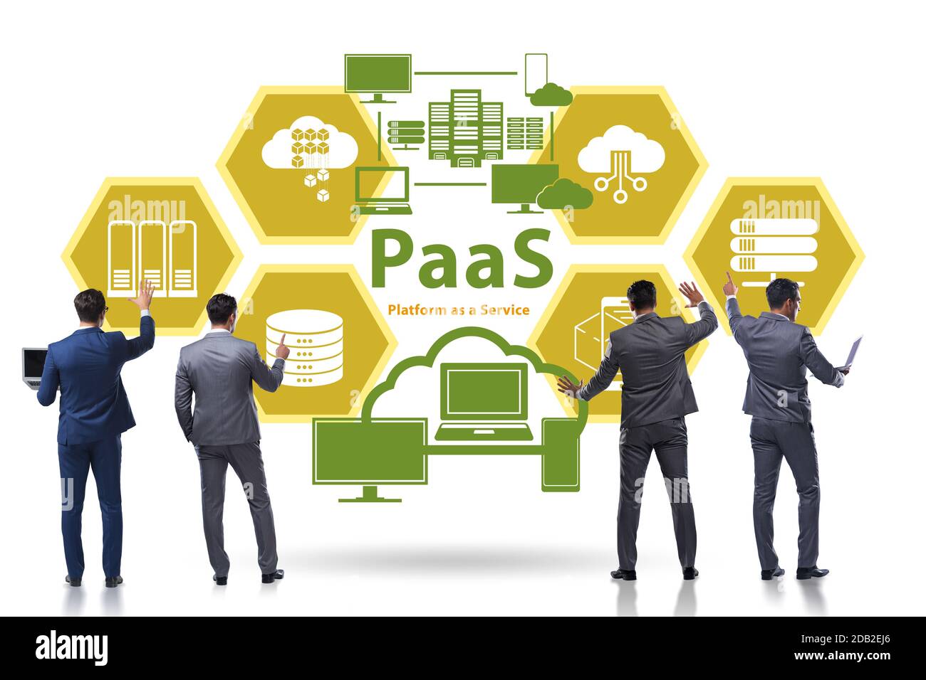 Platform as a service concept with the businessman Stock Photo - Alamy