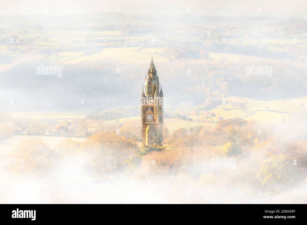 Abberley clock tower (Mini Big Ben), Worcestershire, UK, in morning ...