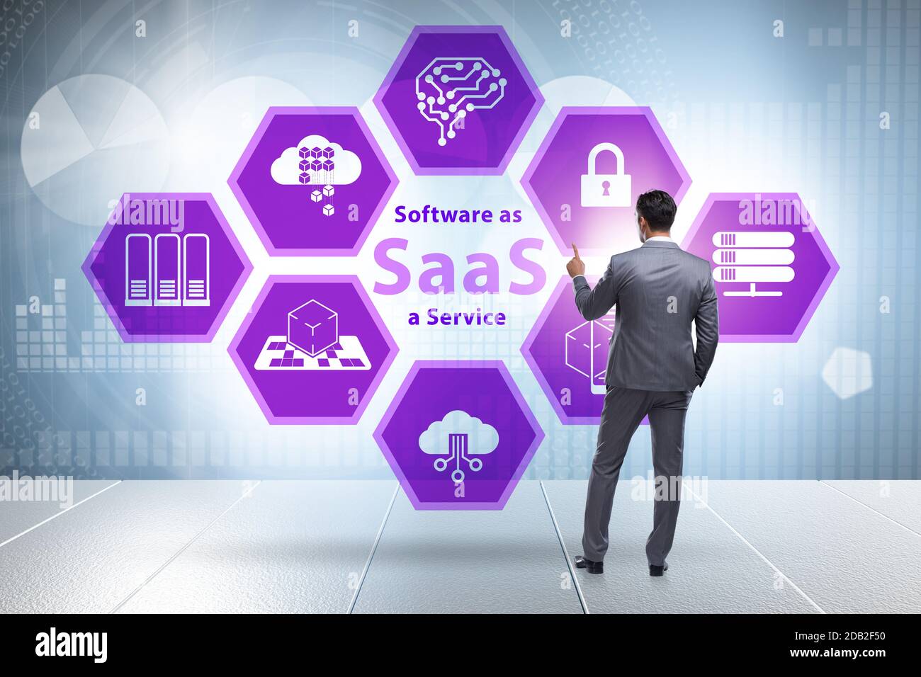 Software as a service - SaaS concept with the businessman Stock Photo - Alamy