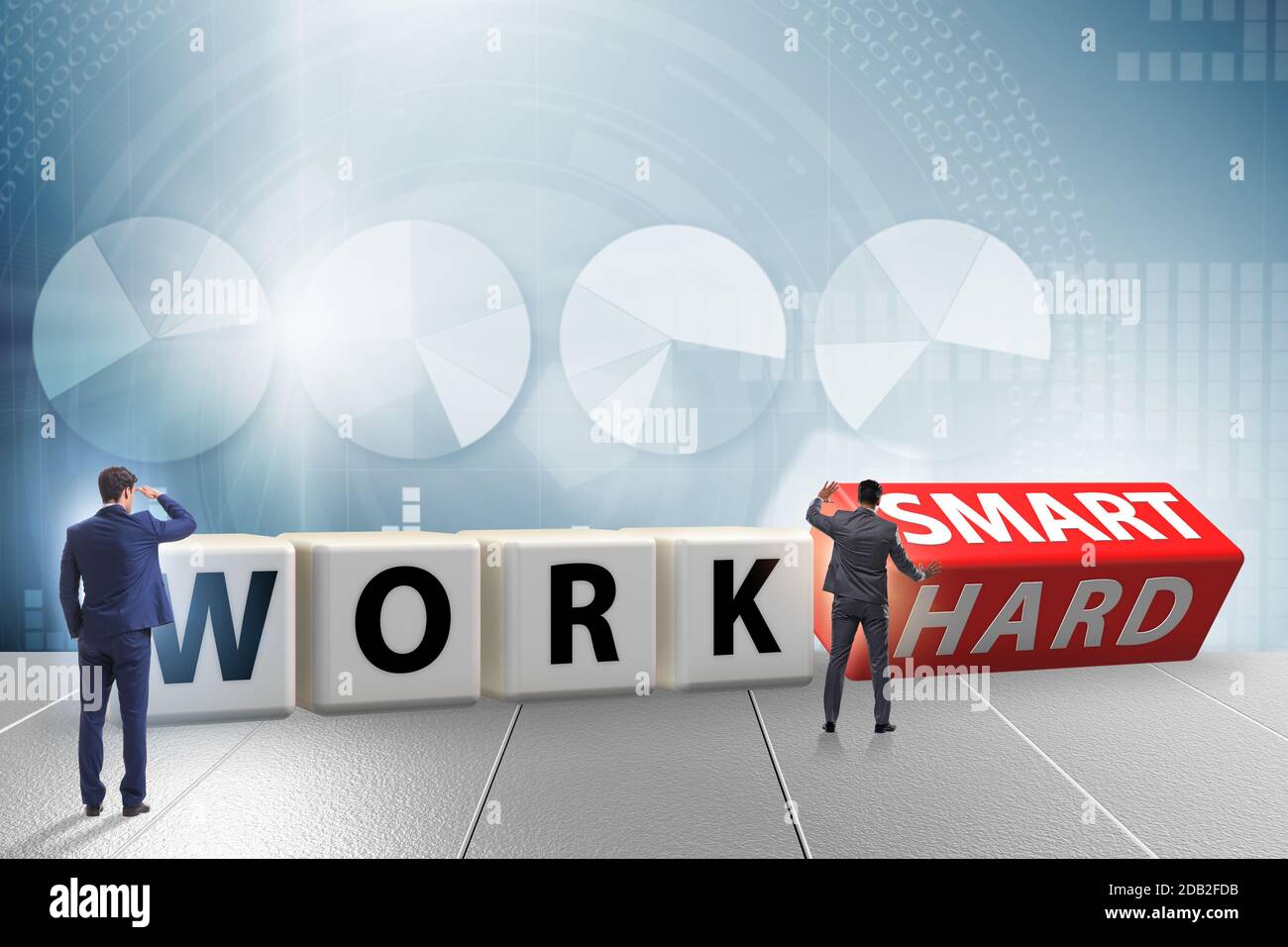 Concept of working smarter not harder Stock Photo - Alamy