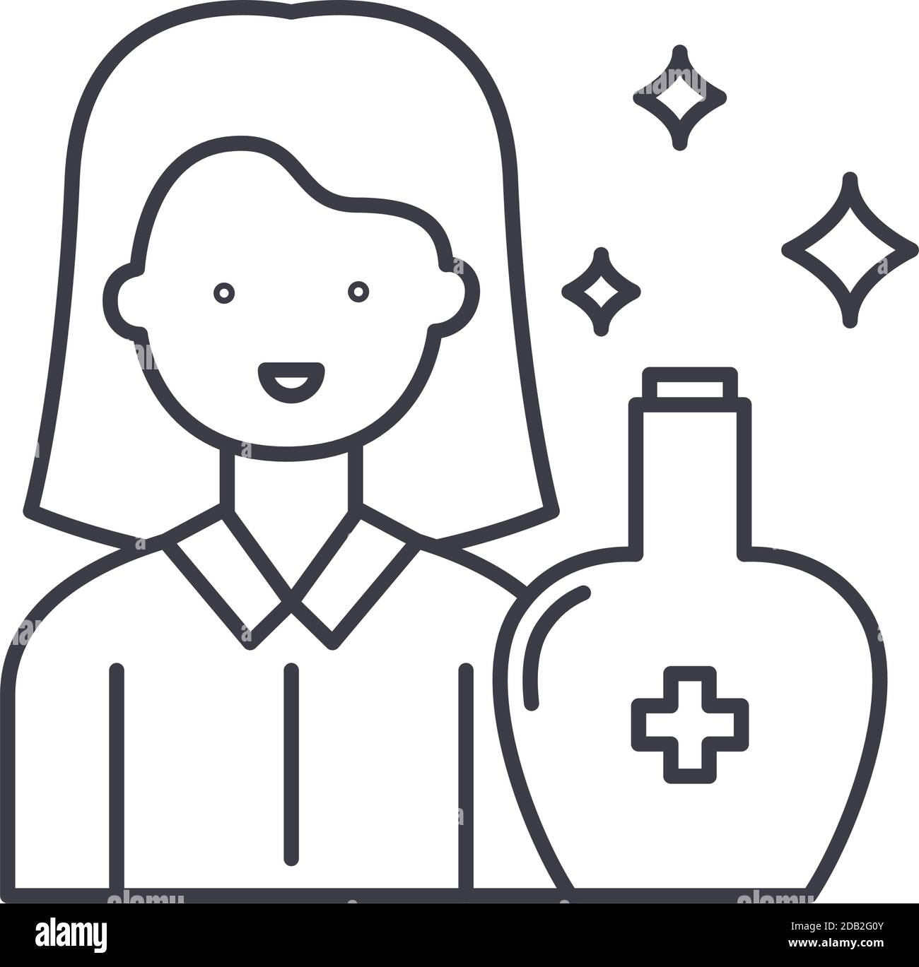 Chemist's lab icon, linear isolated illustration, thin line vector, web ...