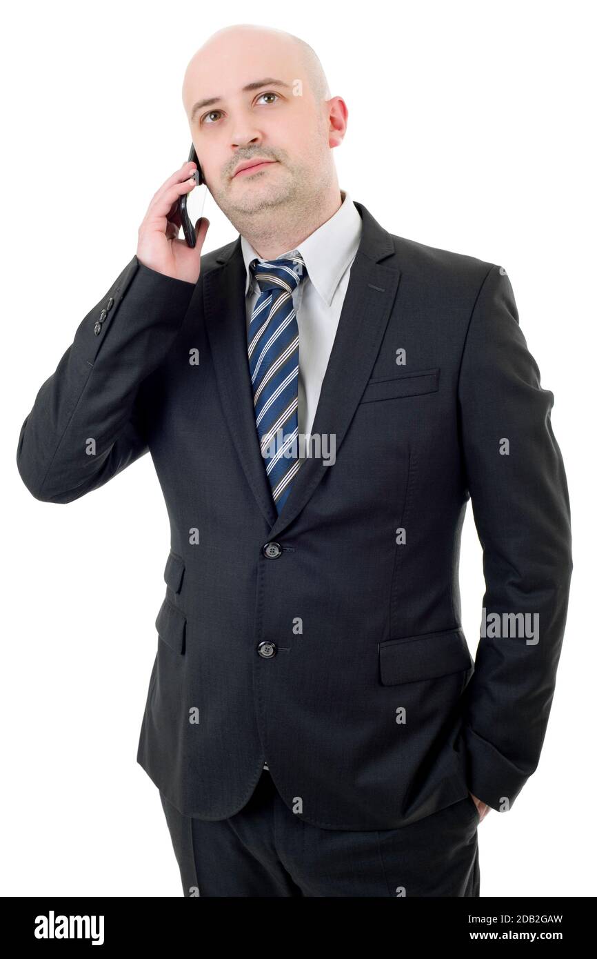 happy business man on the phone, isolated Stock Photo - Alamy