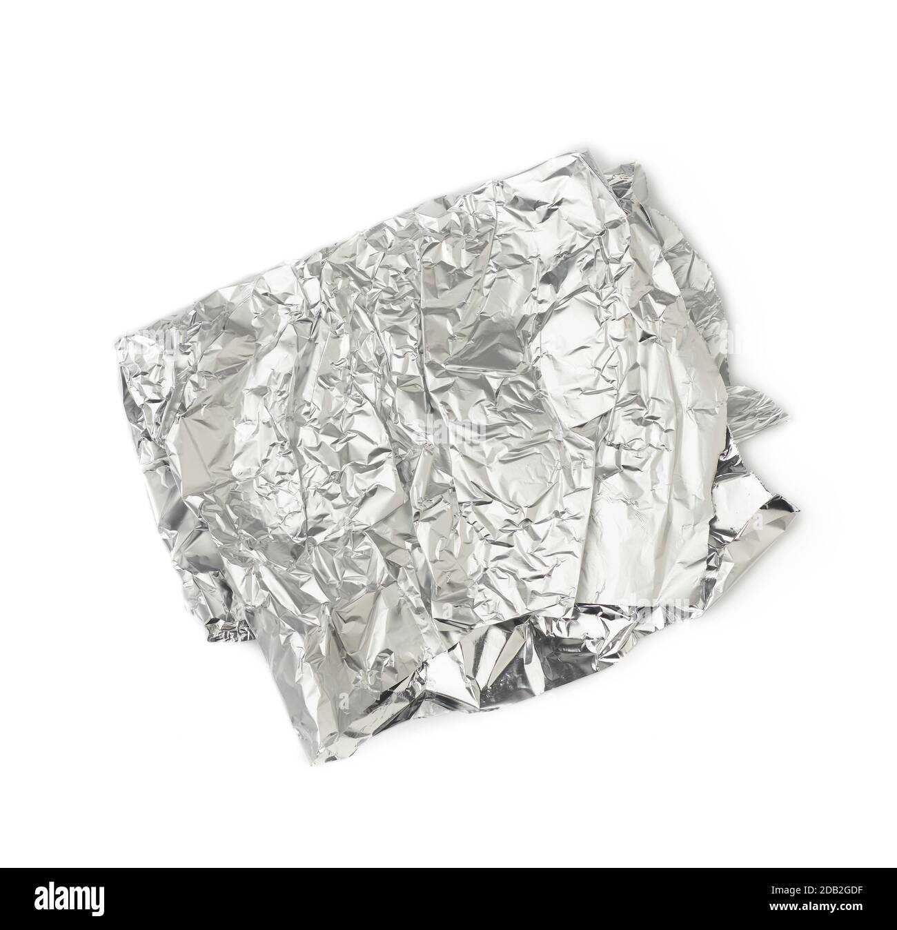 frosted crumpled piece of foil isolated on white background, packaging ...