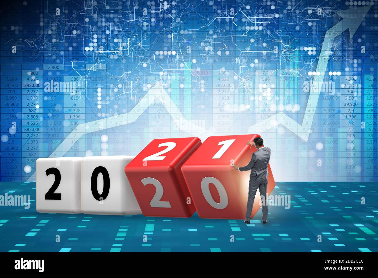 Concept of changing the year from 2020 to 2021 Stock Photo - Alamy