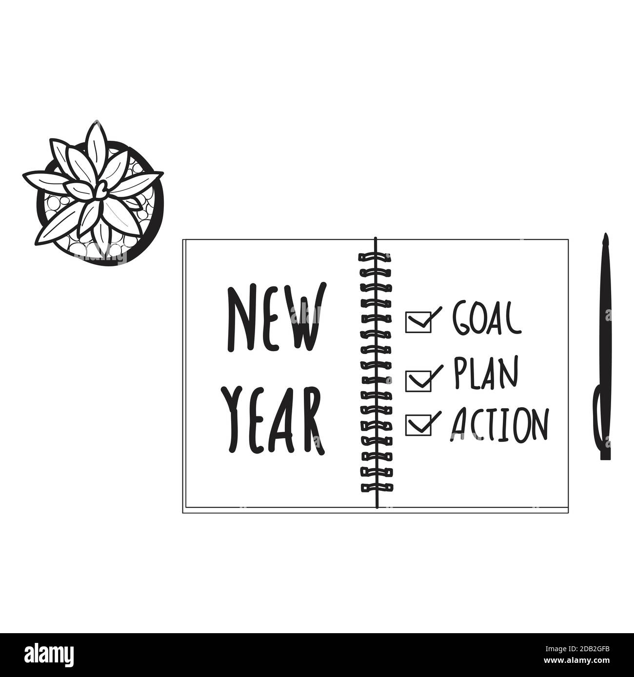 Illustration hand drawn for new year concept Stock Vector Image & Art ...