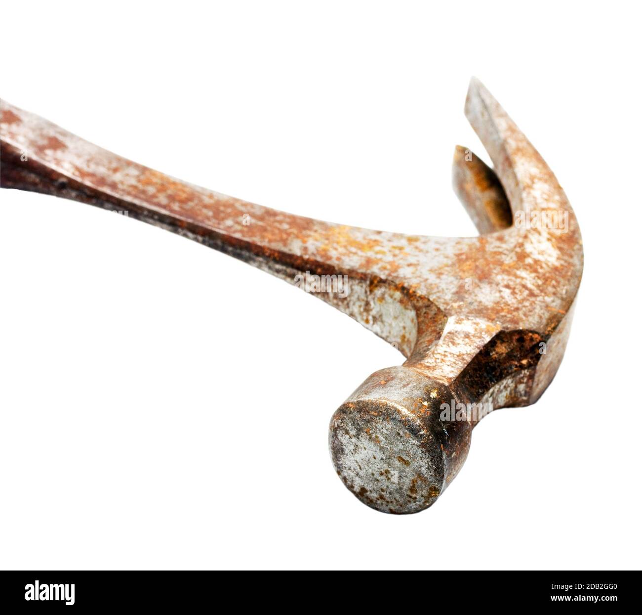 Hammer rust isolated over white background on white background Stock ...