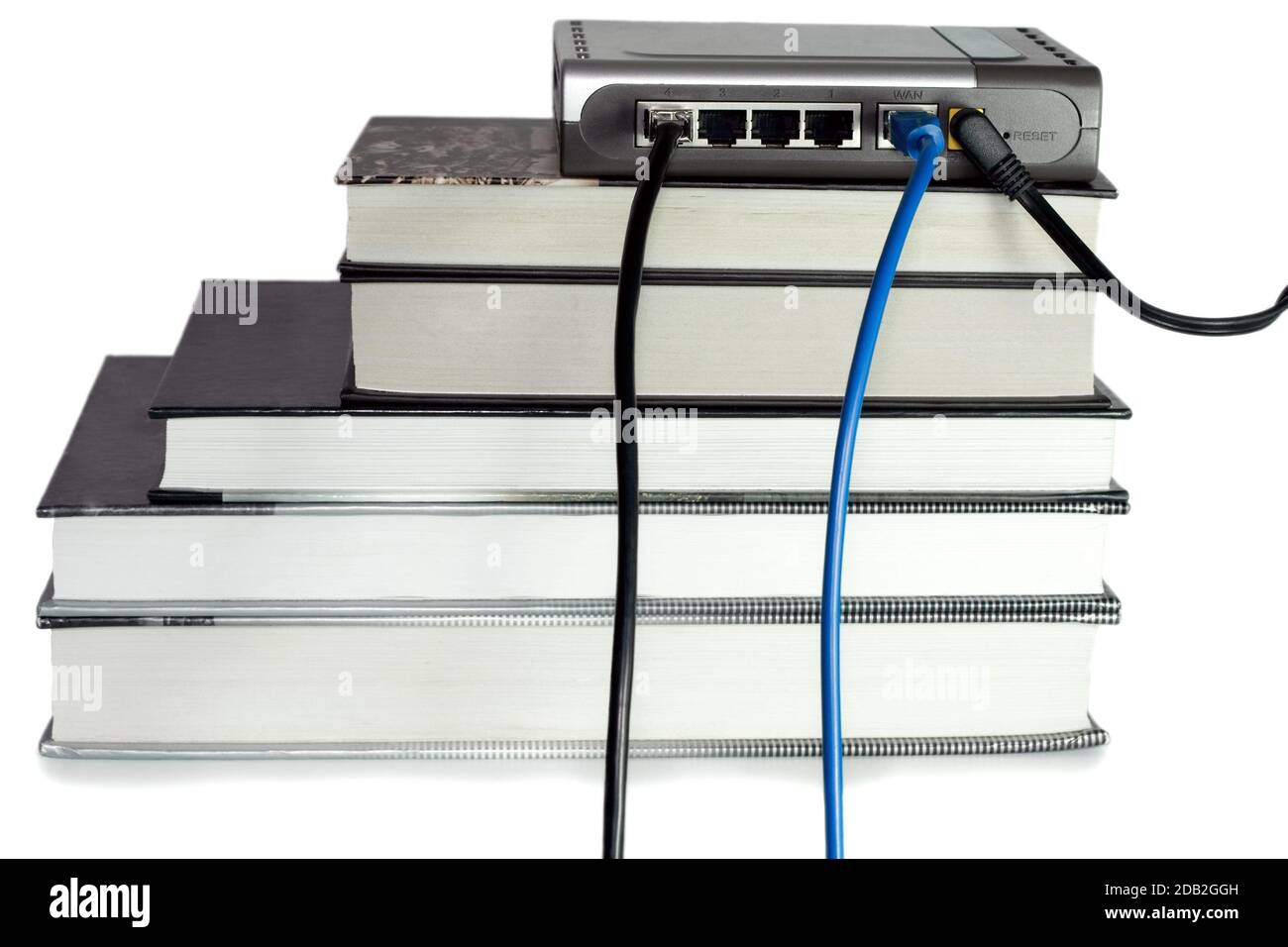 books top network hub isolated on white background Stock Photo - Alamy