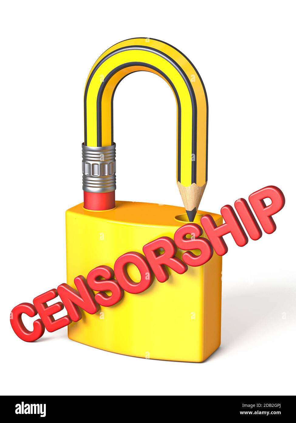 Censorship concept 3D render illustration isolated on white background ...