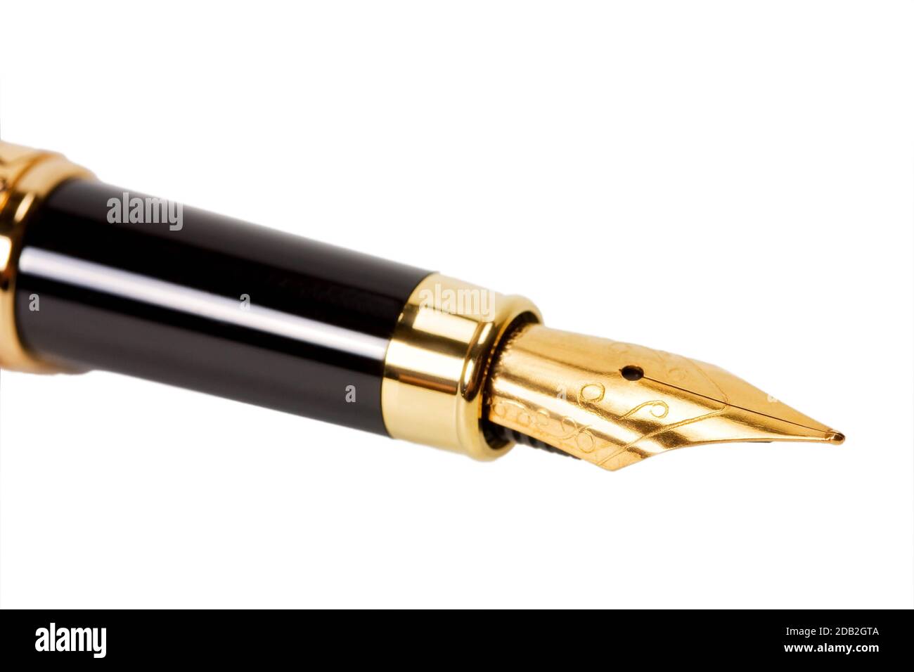 ink pen gold retro isolated on white background Stock Photo - Alamy