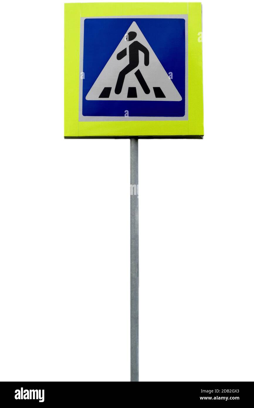 Information sign pedestrian close-up isolated on white background Stock ...