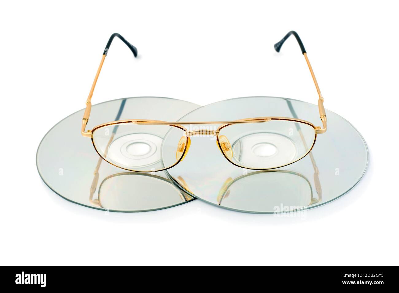 glasses in cd disk Stock Photo - Alamy