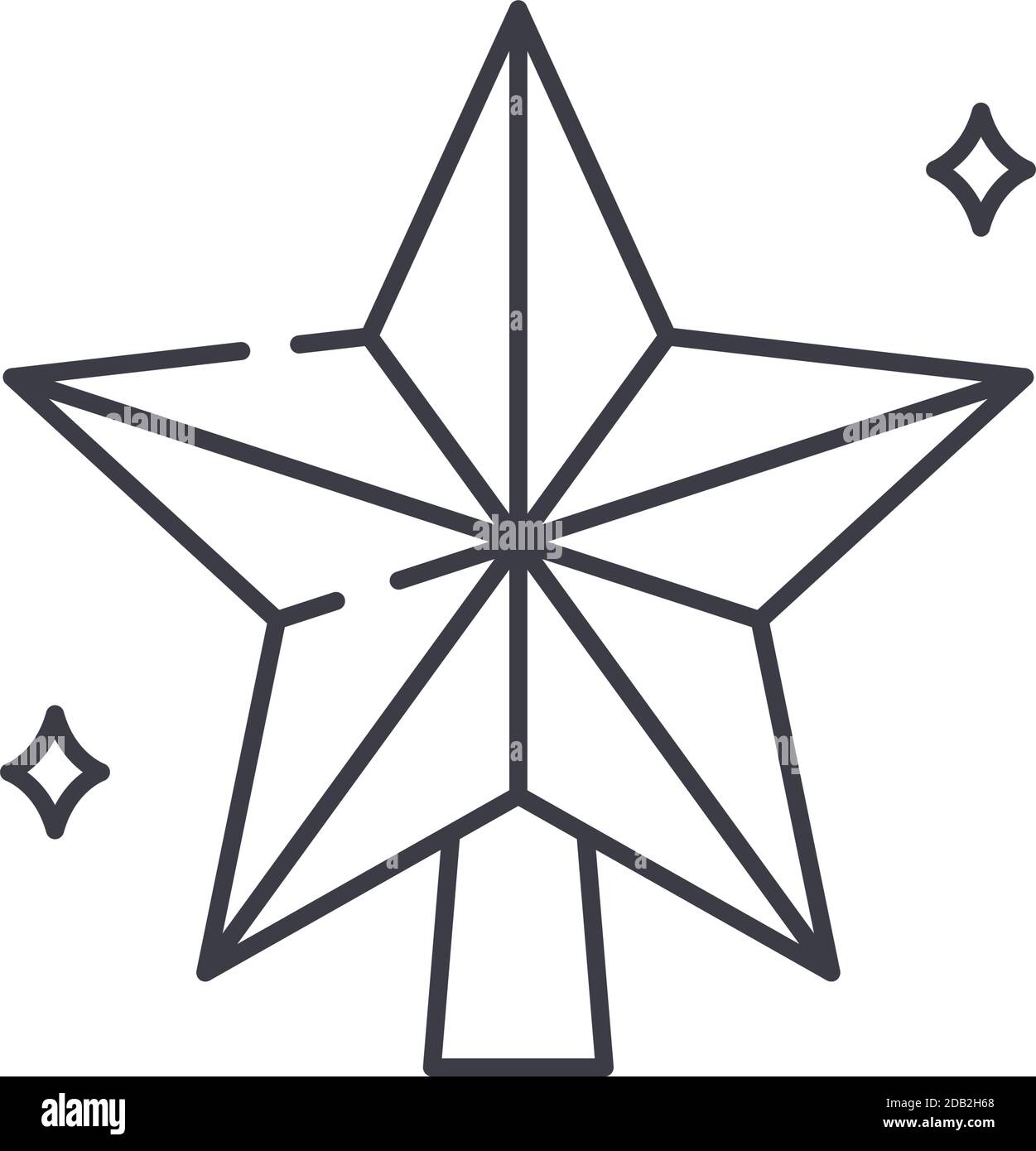 Christmas star icon, linear isolated illustration, thin line vector ...
