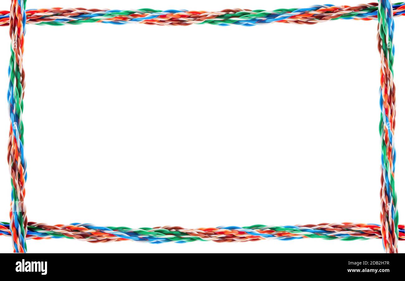Computer cable frame isolated on white Stock Photo - Alamy