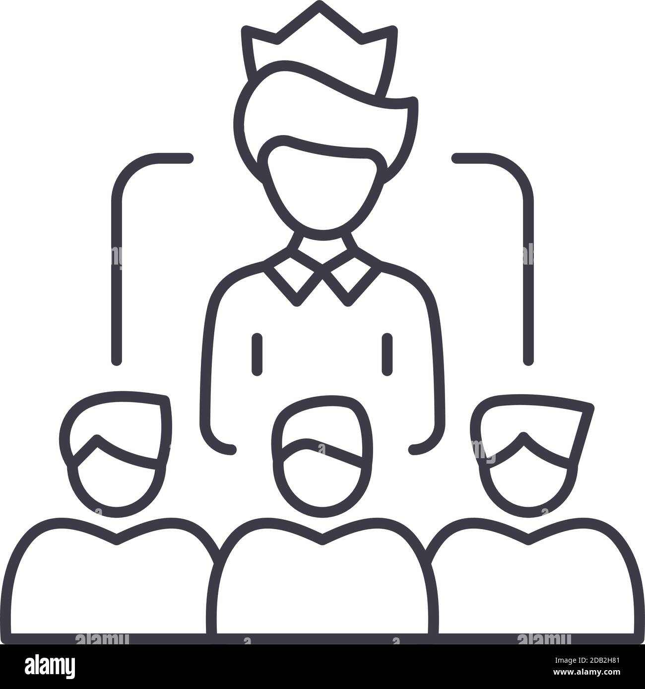 Chain of command icon, linear isolated illustration, thin line vector ...