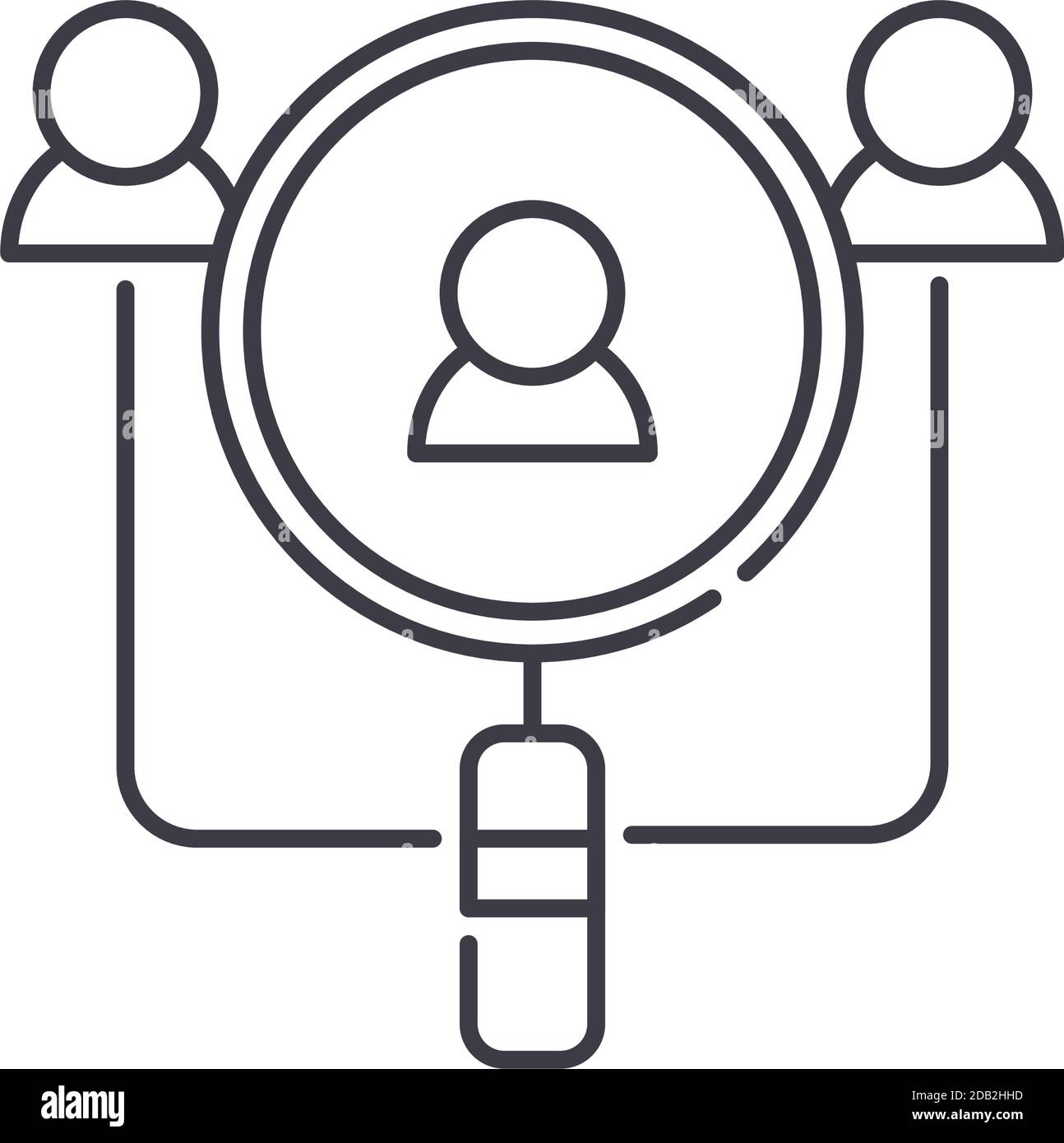 Client research icon, linear isolated illustration, thin line vector ...