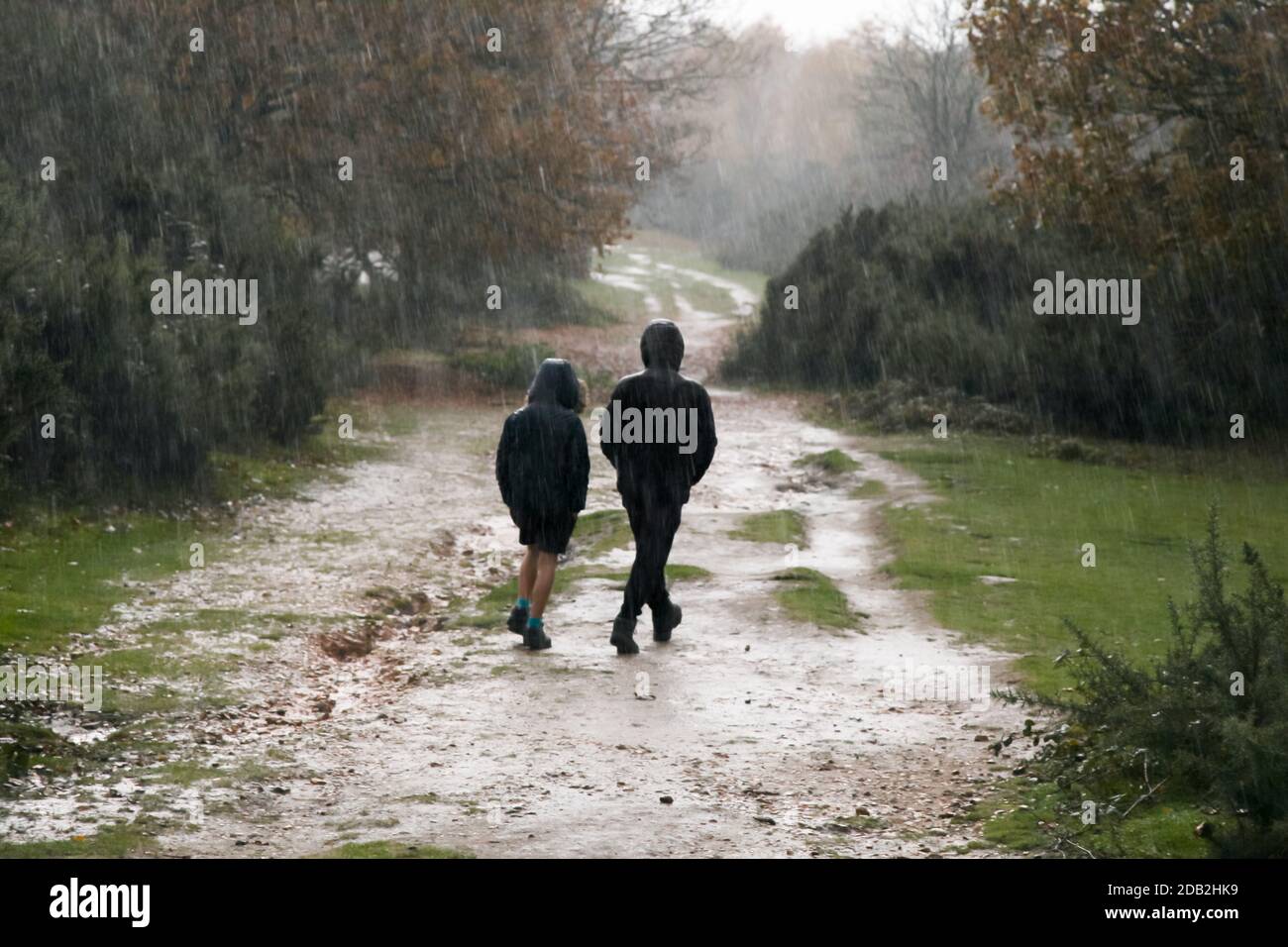 Children walking storm hi-res stock photography and images - Alamy