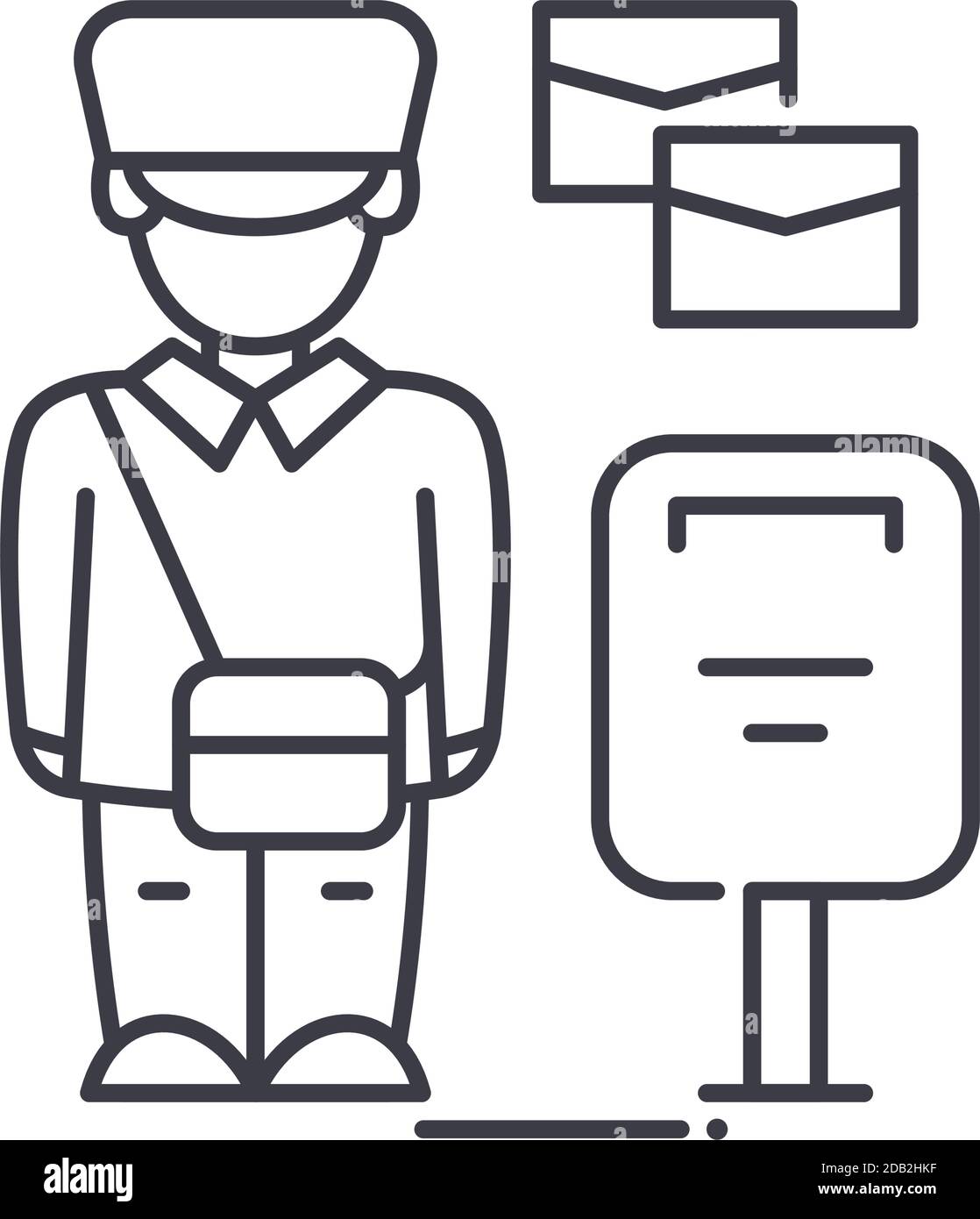 Postman service icon, linear isolated illustration, thin line vector ...