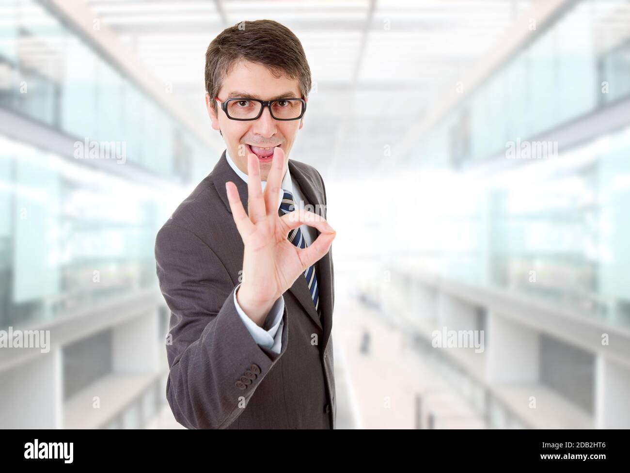 business man with open arms winning, at the office Stock Photo - Alamy