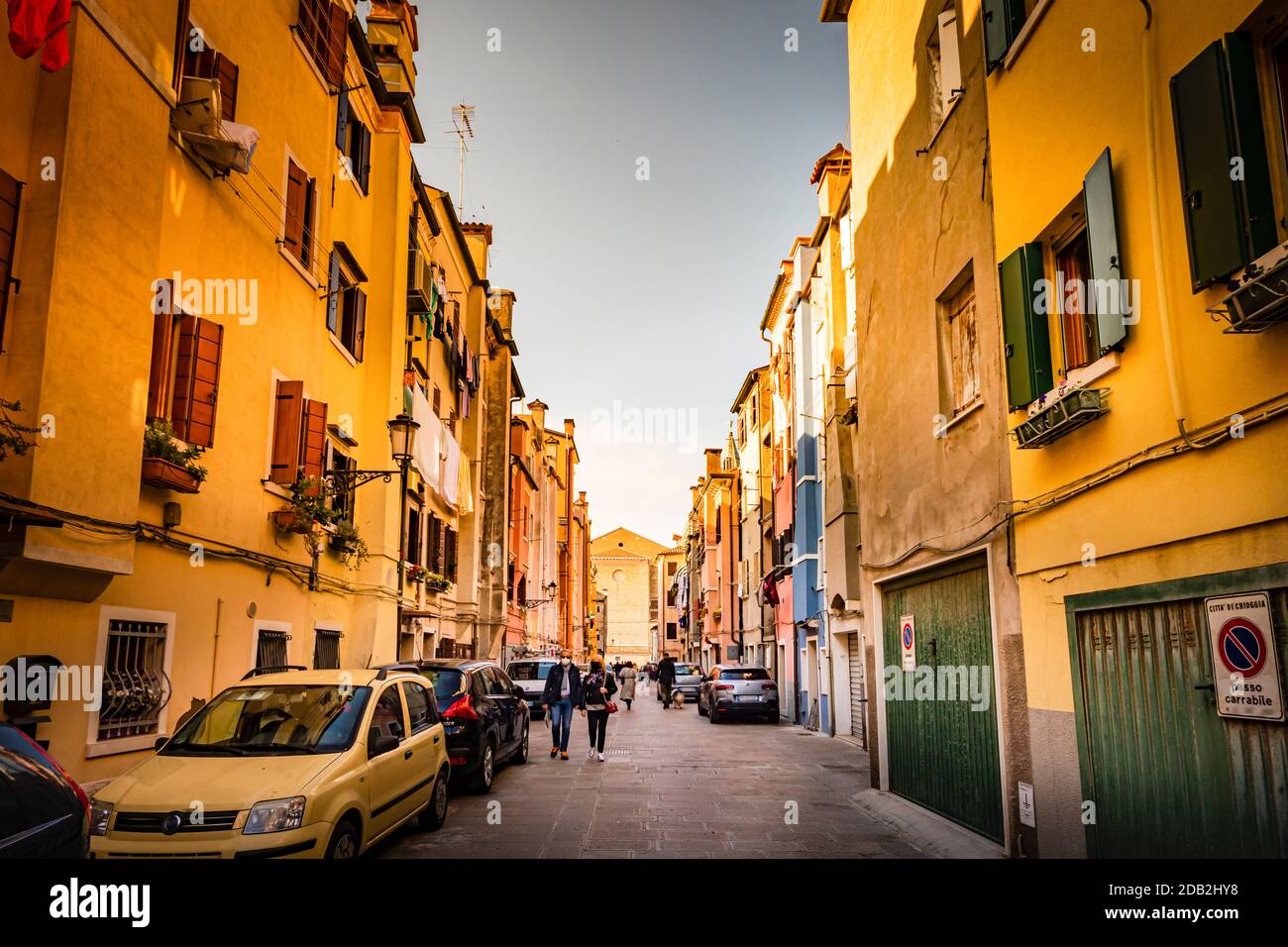 romantic and characteristic Italian colorful street with multi colored ...